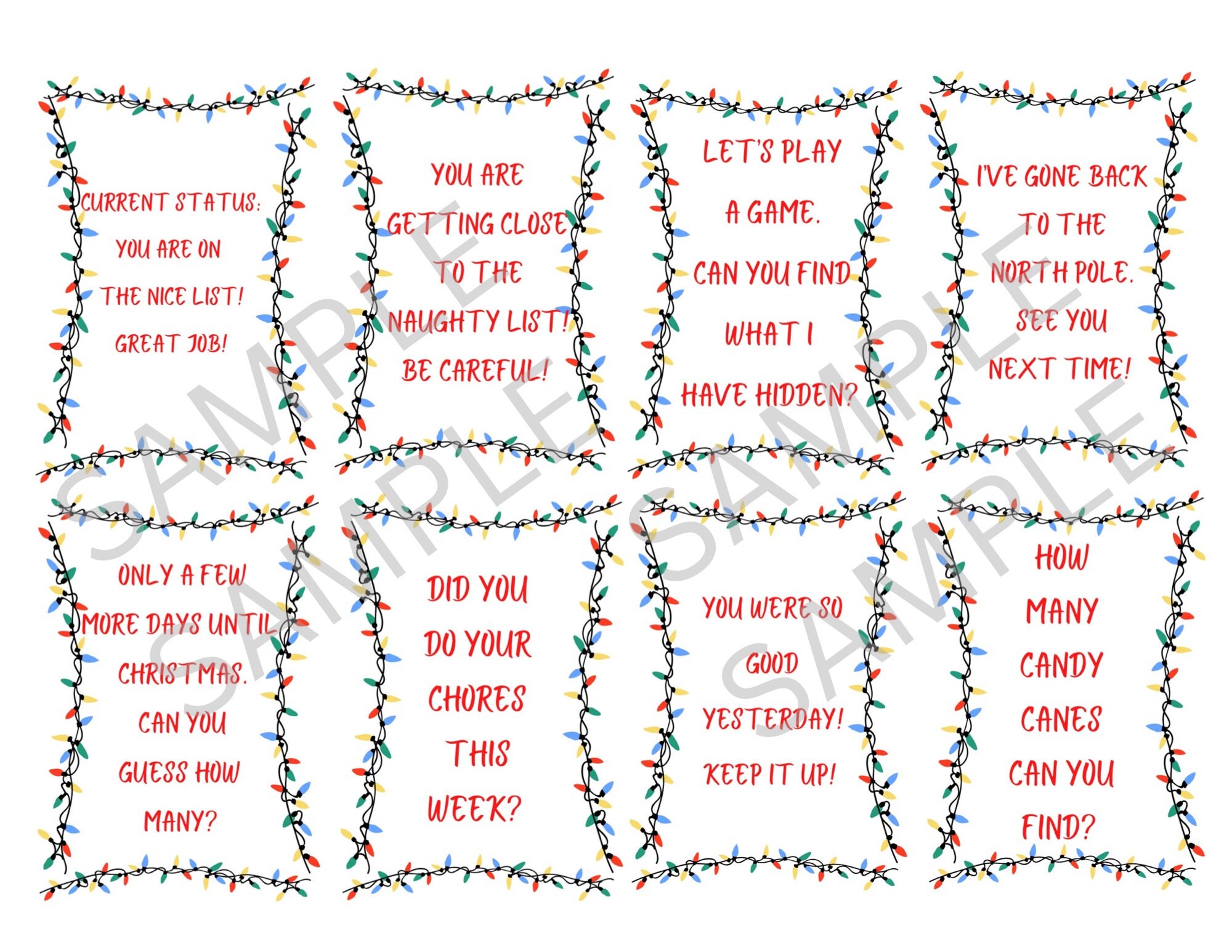 Elf Notes Printable Digital Download/ Christmas Elf Instant Download - Etsy