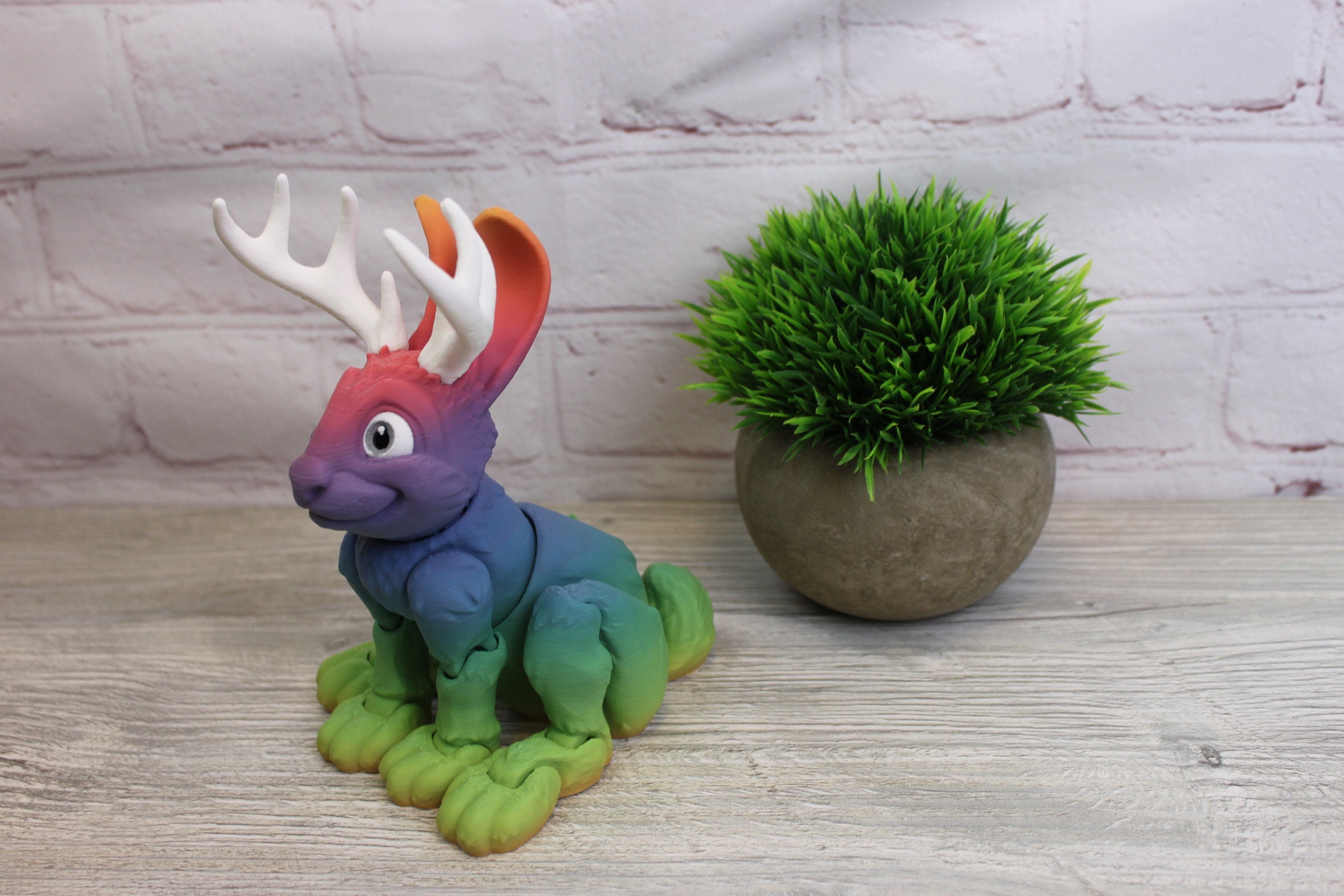 Articulated Jackalope Mythical Figurine Matmiremakes Design - Etsy