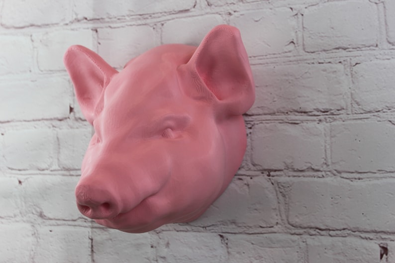 3D Printed Pig Head Wall Hanging Decor - Etsy