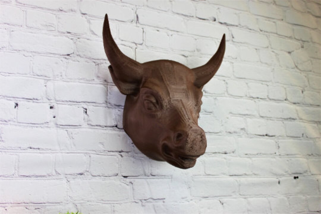 LARGE Detailed Bull Wall Head Modern Decor - Etsy