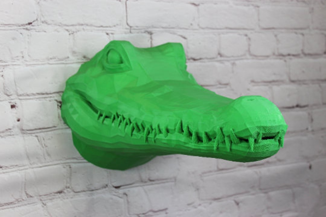 LARGE Geometric Alligator Wall Head Modern Decor - Etsy