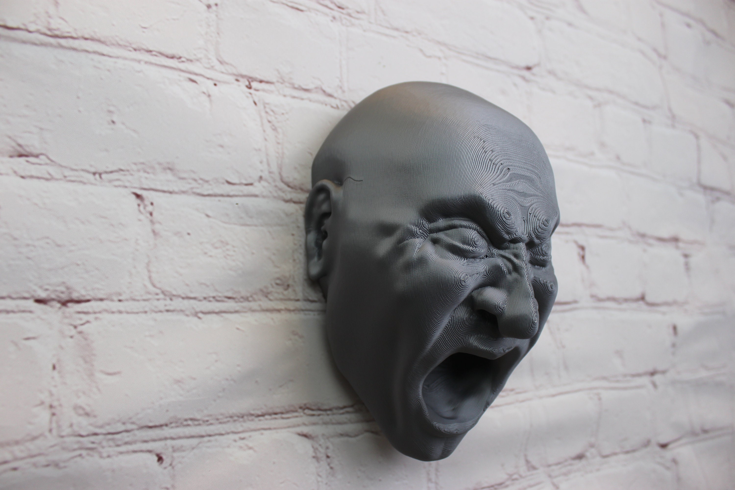 Screaming in 3D: Handcrafted Human Screaming Face - Etsy