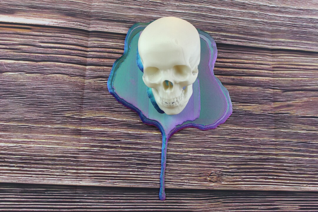 Oil Slick Skull Tabletop OR Wall Hanging Art Piece - Etsy