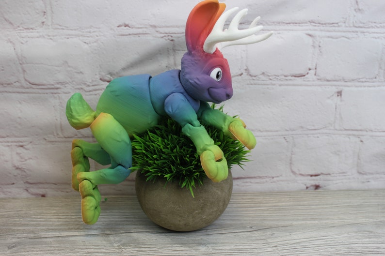 Articulated Jackalope Mythical Figurine Matmiremakes Design - Etsy