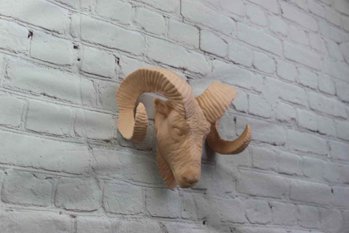 MEDIUM Detailed Ram Wall Head Modern Decor - Etsy