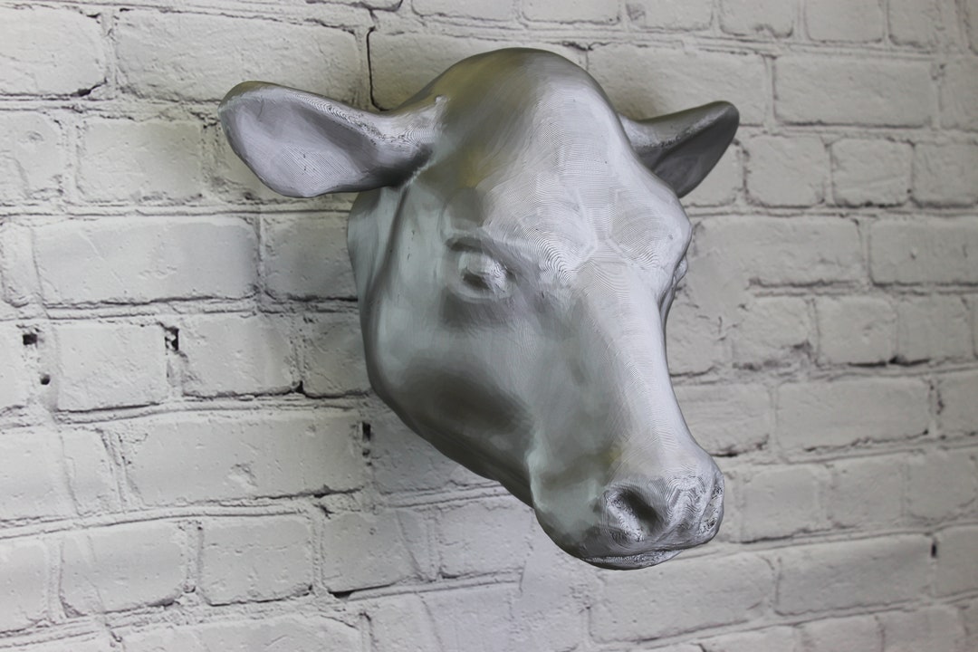 LARGE Detailed Cow Head Wall Hanging Art! - Etsy