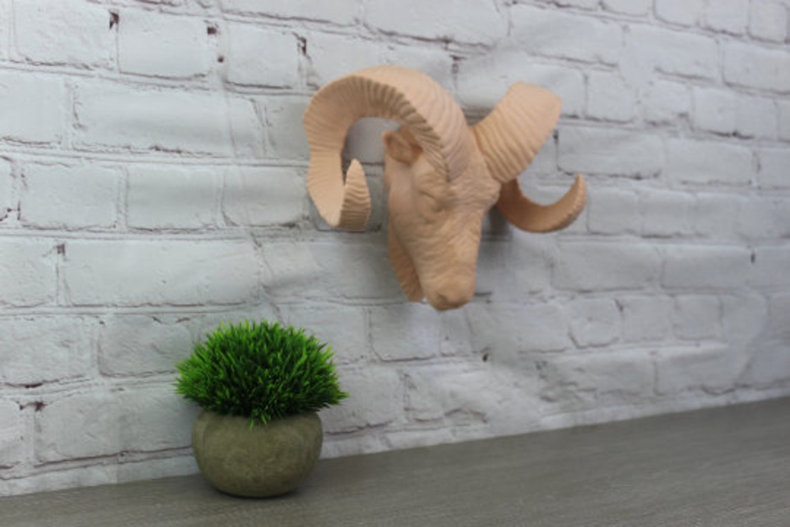 MEDIUM Detailed Ram Wall Head Modern Decor - Etsy