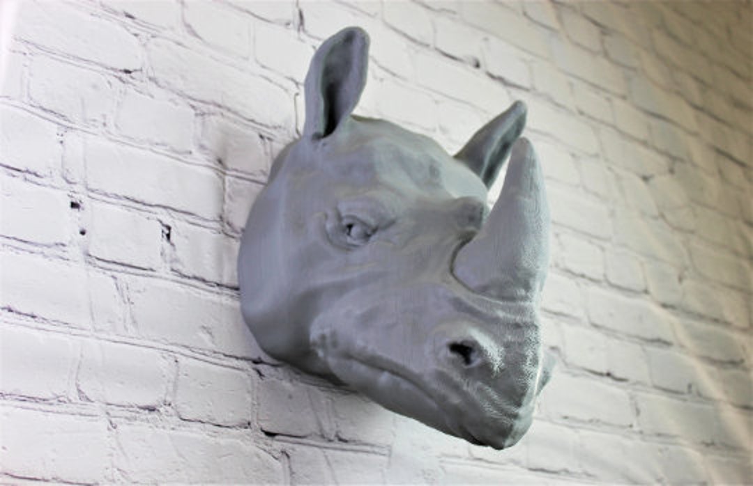 LARGE Detailed Rhino Wall Head Modern Decor - Etsy