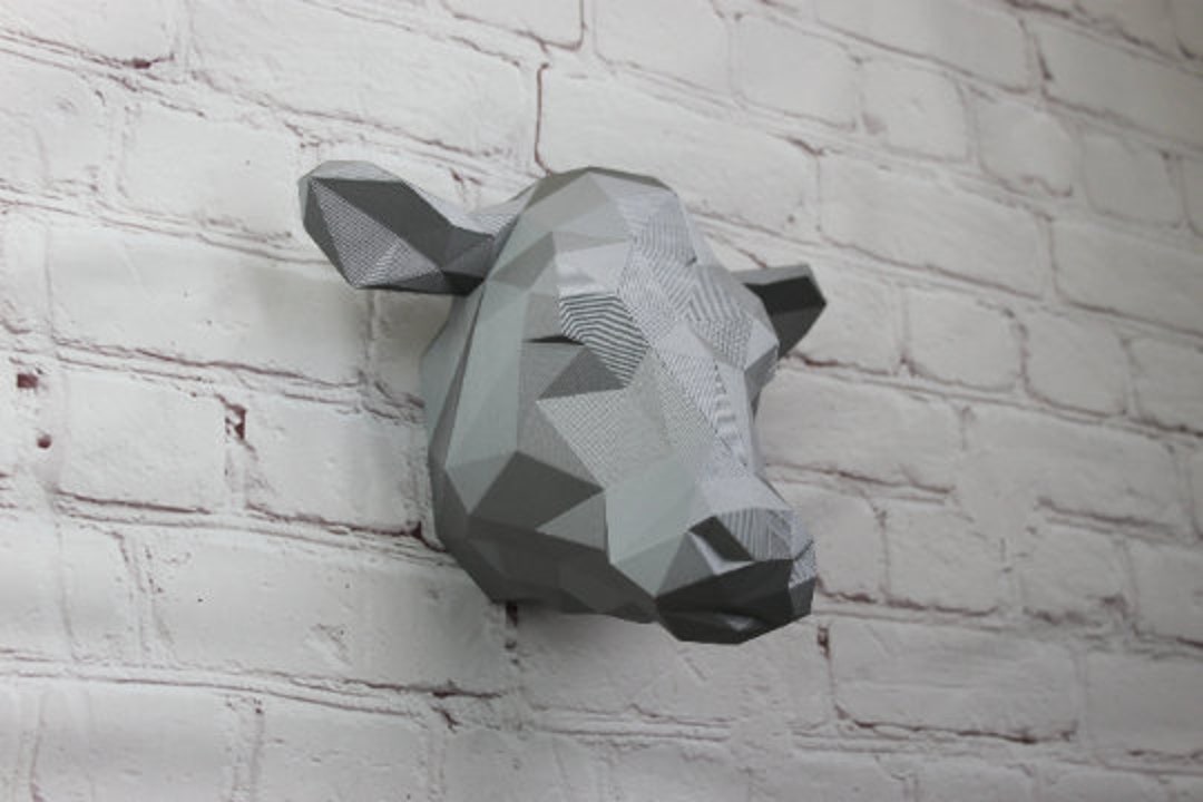 MEDIUM Geometric Cow Wall Head Modern Decor - Etsy