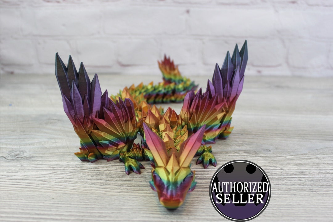 FULL SIZE Crystal Winged Dragon - Cinderwing3d Dragon - Etsy