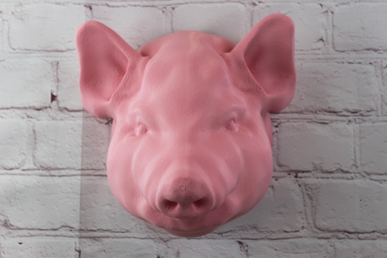 3D Printed Pig Head Wall Hanging Decor - Etsy