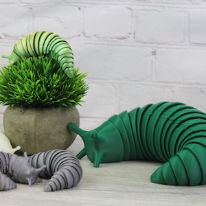 3D Printed Articulated Flexible Slug Fidget - Etsy
