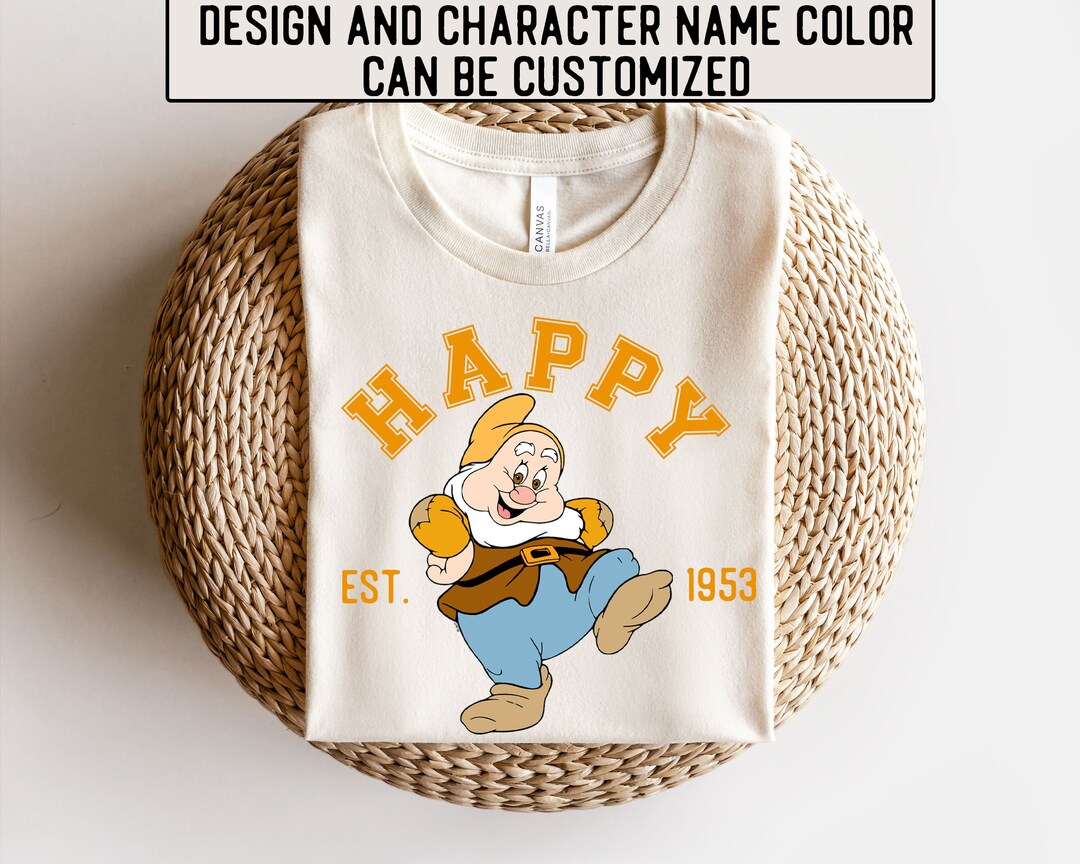 Happy Dwarf Tshirt, Disney Happy Shirt, Happy Shirt, DW Happy Tshirt ...