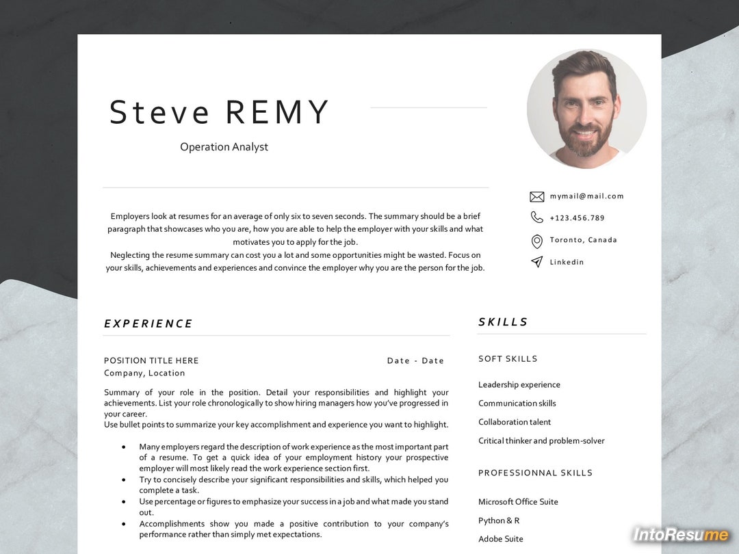 Modèle De CV Professionnel Word | CV Exécutif | CV Moderne | Cadre ...