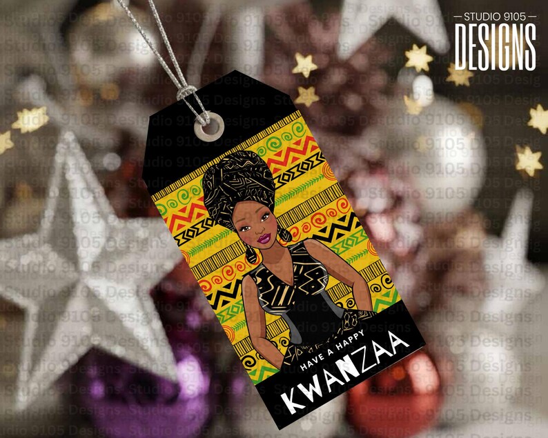 Kwanzaa Gift Tags Printable Set, African Holiday Labels, DIY Digital ...