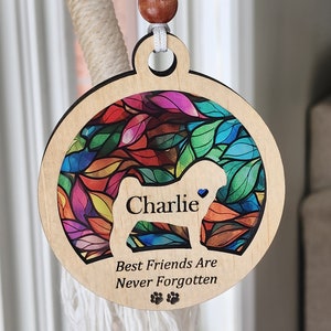 Pug Memorial Suncatcher, Pug Memorial Gift, Dog Sympathy Gift, Custom ...