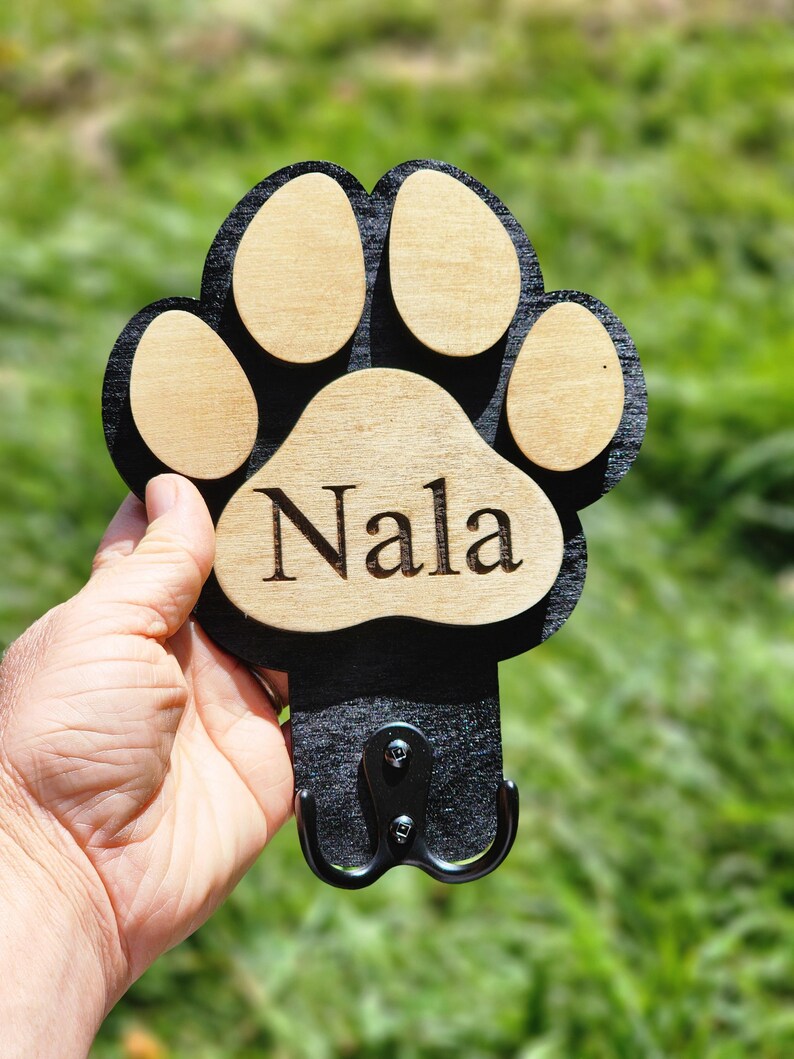Dog Leash Hooks, Paw Print Hook, Personalized Dog Leash Holder, Custom ...
