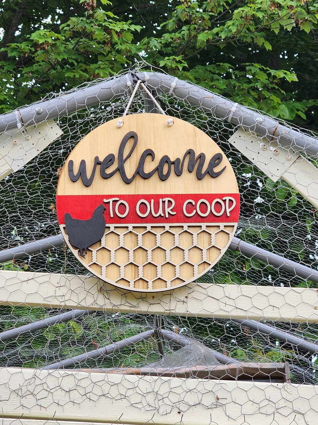 Chicken Coop Sign, Chicken Welcome Sign, Round Welcome Sign, Funny ...