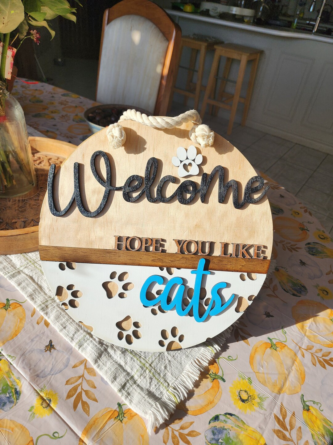Cat Welcome Sign, Hope You Like Cats, Pet Welcome Sign, Welcome Wall ...
