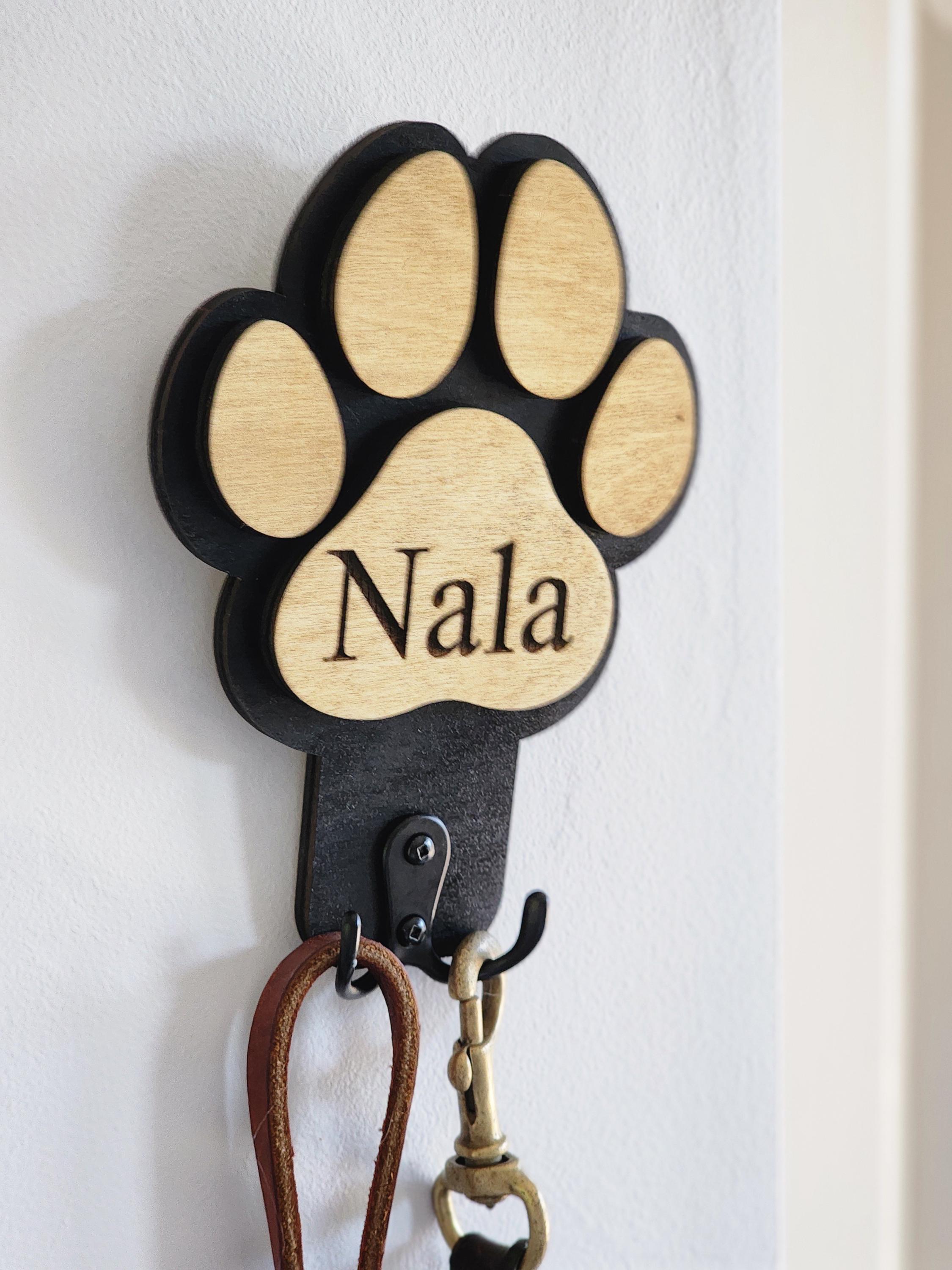 Dog Leash Hooks, Paw Print Hook, Personalized Dog Leash Holder, Custom ...