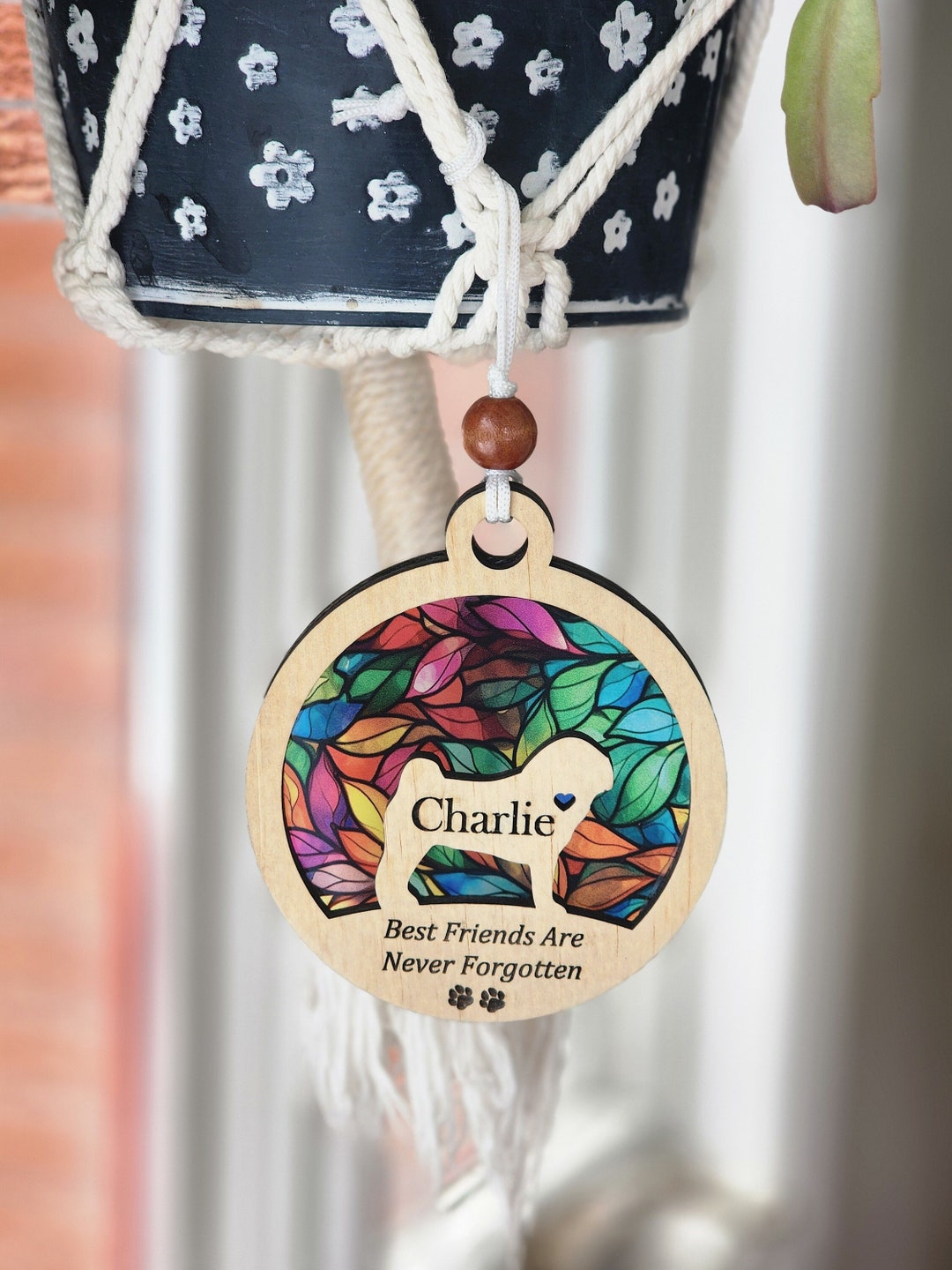 Pug Memorial Suncatcher, Pug Memorial Gift, Dog Sympathy Gift, Custom ...