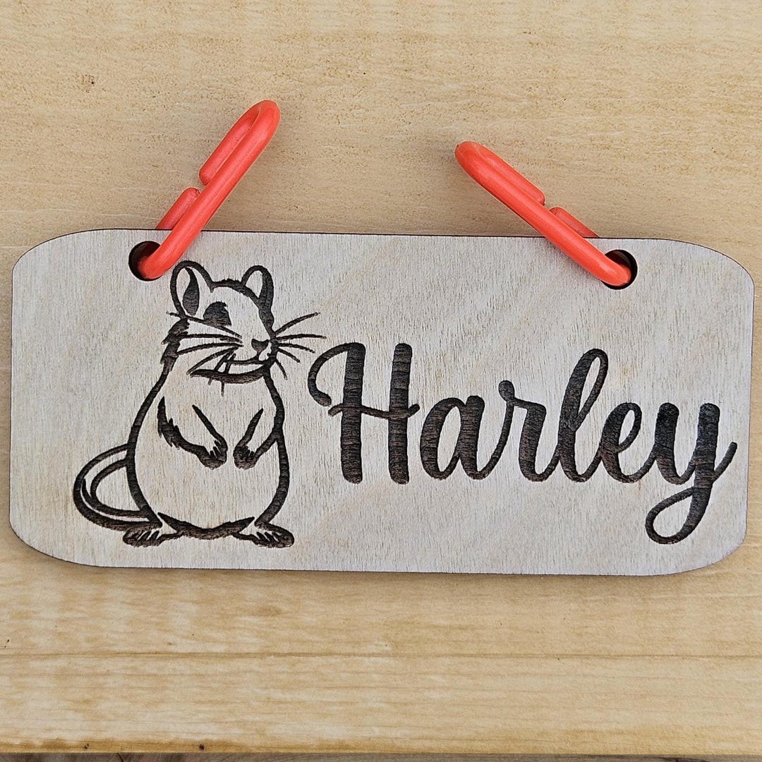 Gerbil Cage Name Sign, Gerbil Cage Accessory, Gerbil Cage Tag, Gerbil ...
