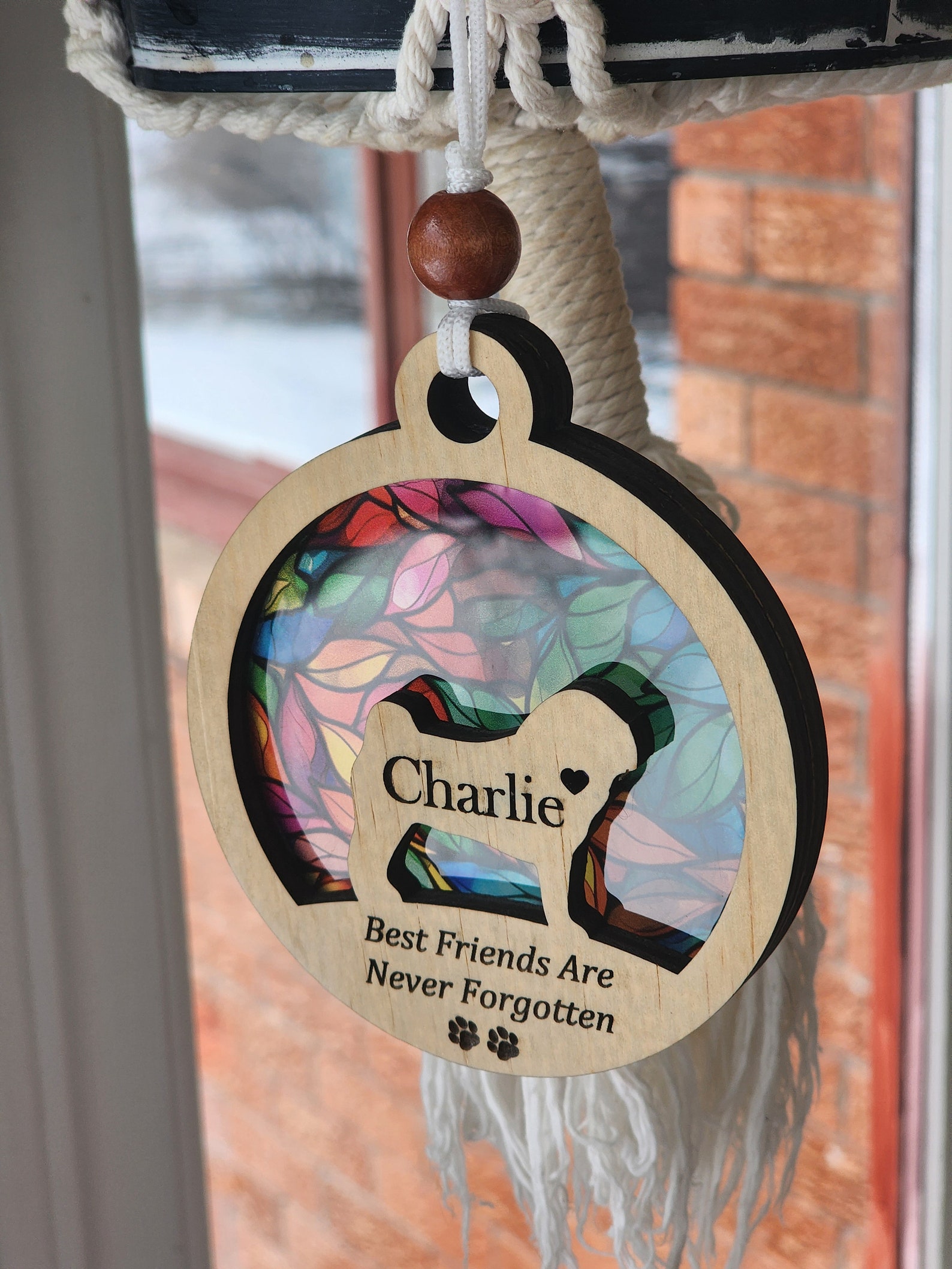 Pug Memorial Suncatcher, Pug Memorial Gift, Dog Sympathy Gift, Custom ...