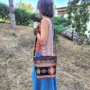 Vintage Style Kilim Shoulder Bag, Ethnic Turkish Boho Tote Bag, Kilim ...