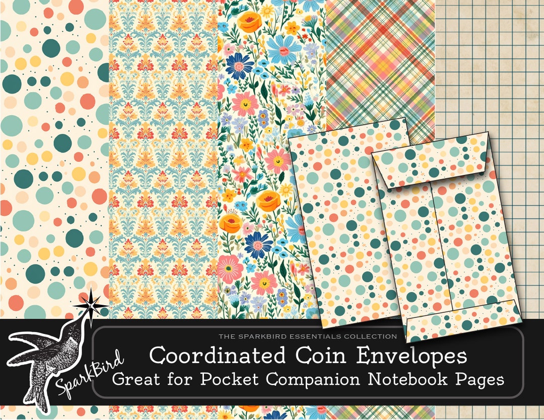 Mix and Match Pattern and Color-coordinated Coin Envelope Pages for ...