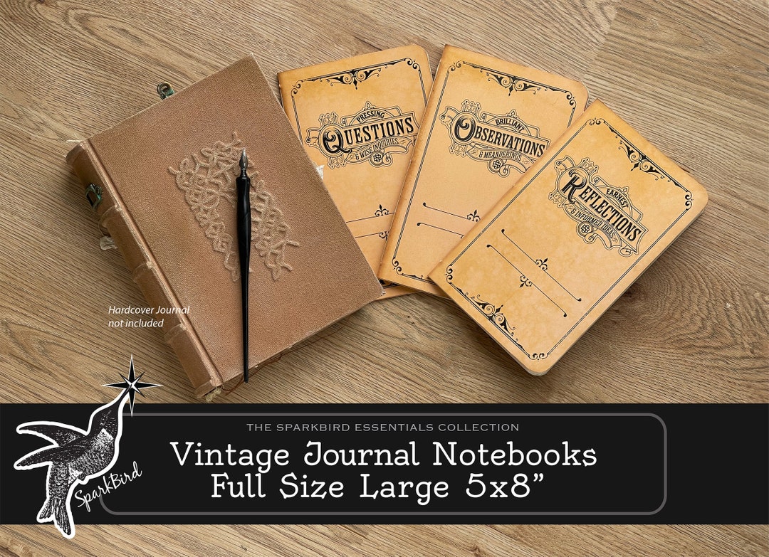 Large Vintage Notebooks Journal Planners, Easy DIY Beginner Project ...