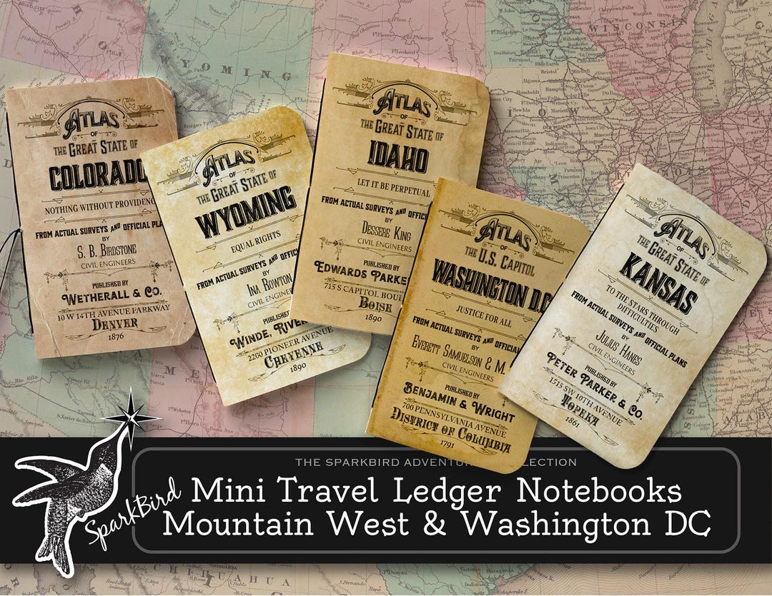 Adventure Travel Journal of Vintage Maps Cover for Mountainwest USA ...