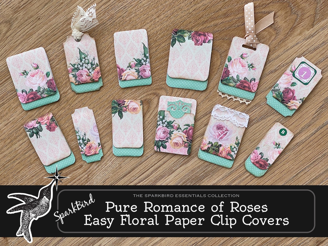 Rose Altered Paper Clips and Tabs for Journals and Planners. Easy ...
