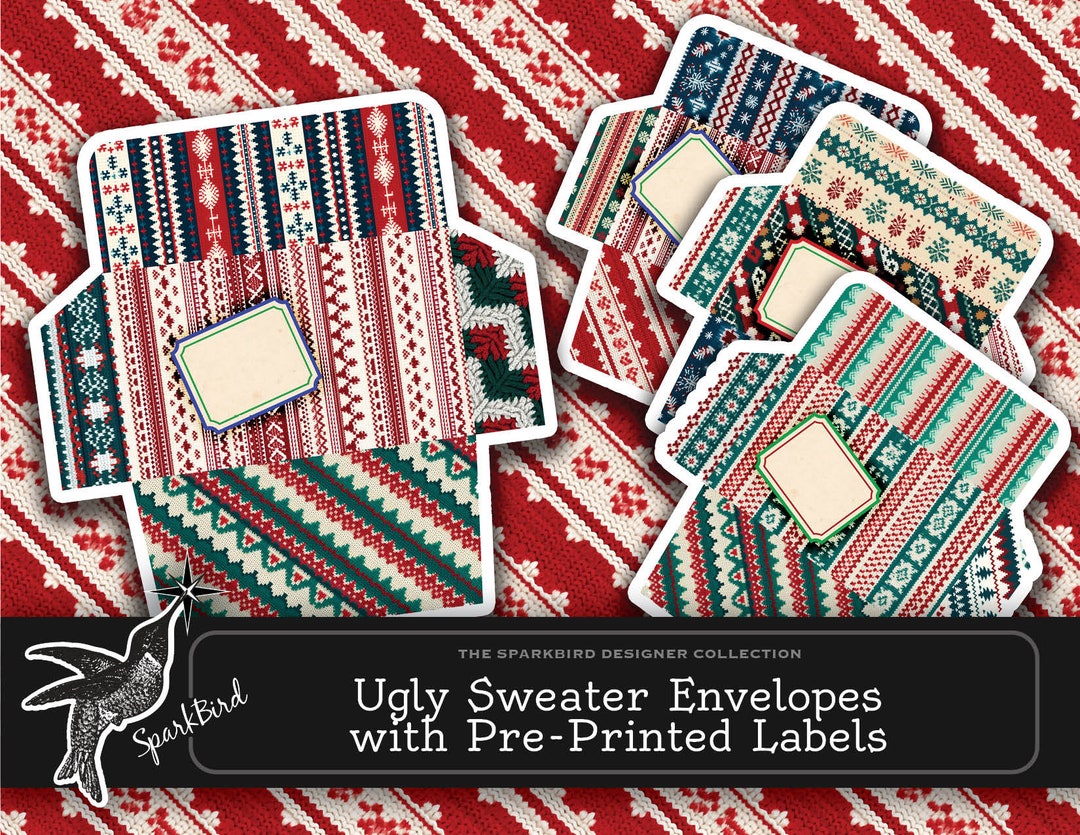 Ugly Christmas Sweater Gift Card Envelopes - a Baker's Dozen of Easy ...