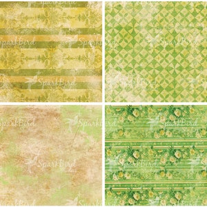 Grungy Digital Printable Wallpaper Pages in Chartreuse Lime Green ...