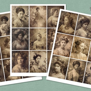 Vintage Sepia Photos of Lovely Women of All Races. Great Aged Old ...