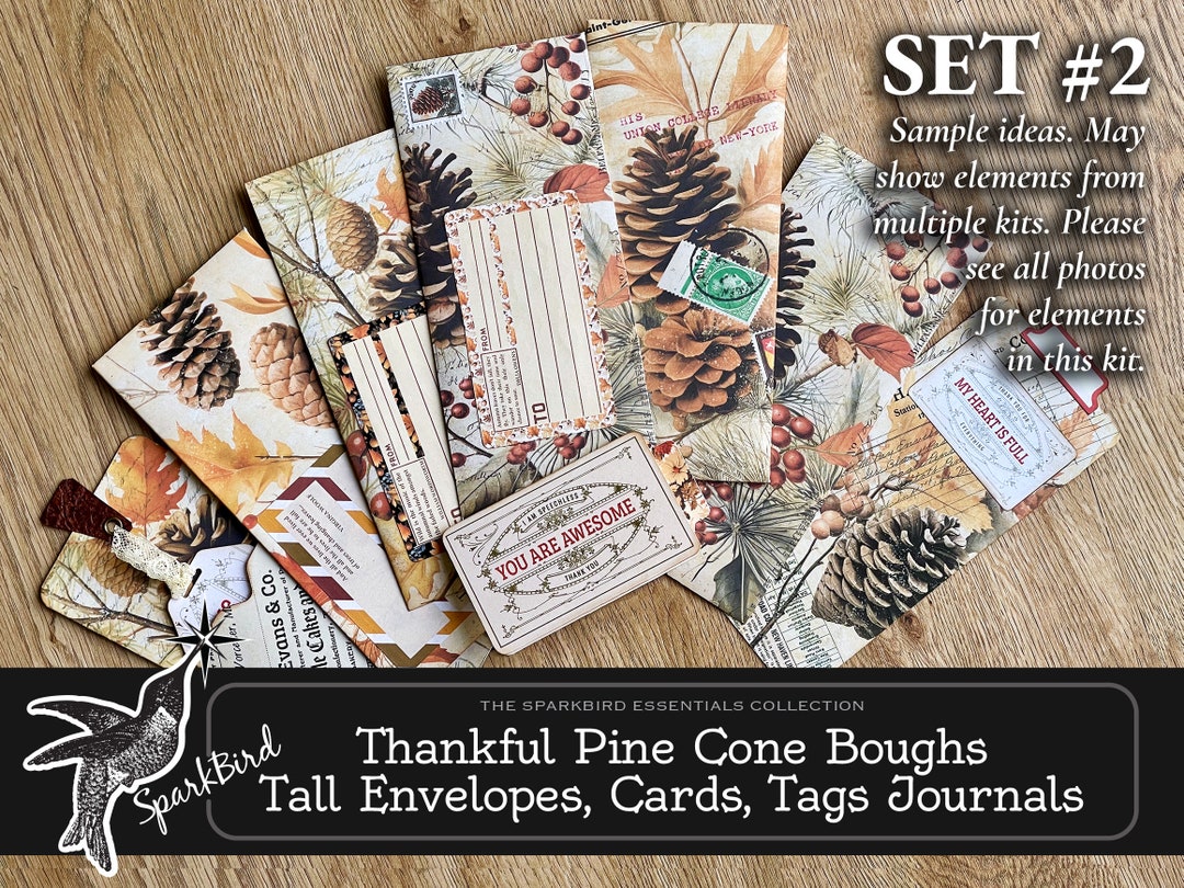 Autumn-themed Tall Slim Envelopes and Cards With Tabs & Pockets. Great ...