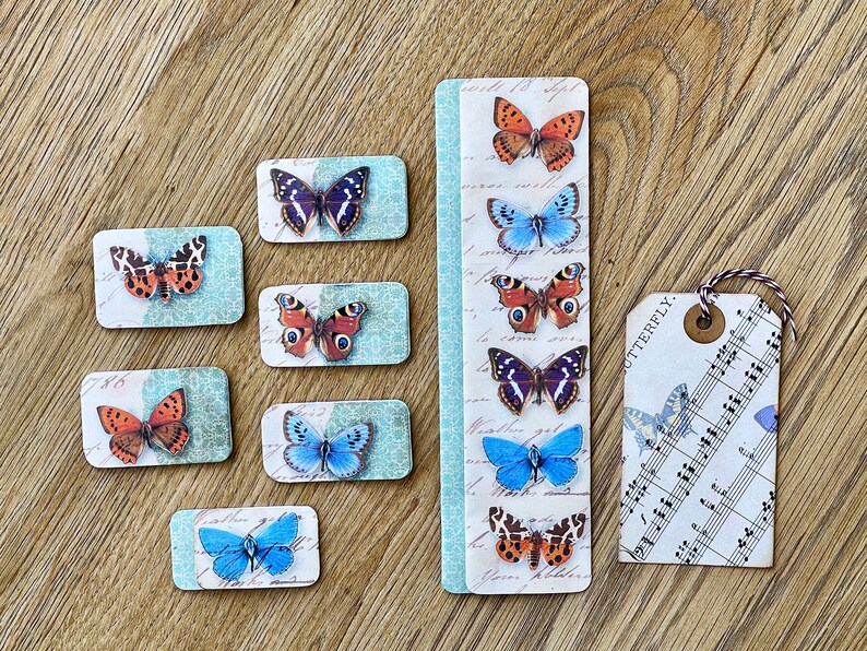 Butterfly Kisses Altered Paper Clips and Tabs for Journals and - Etsy