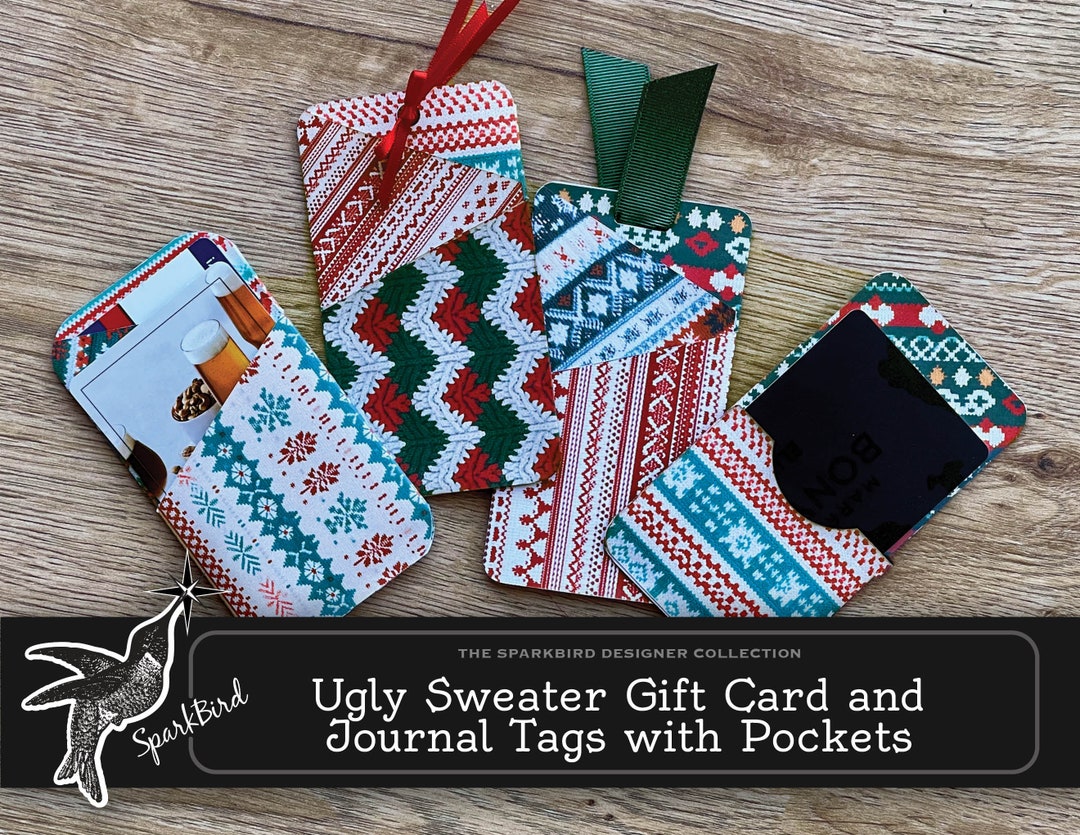 Ugly Christmas Sweater Easy DIY Folded Paper Journal/gift Card Tags ...