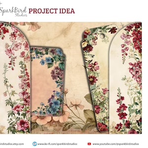 Pretty Printable Paper Floral Borders, Aged Vintage Border Letter Pages ...