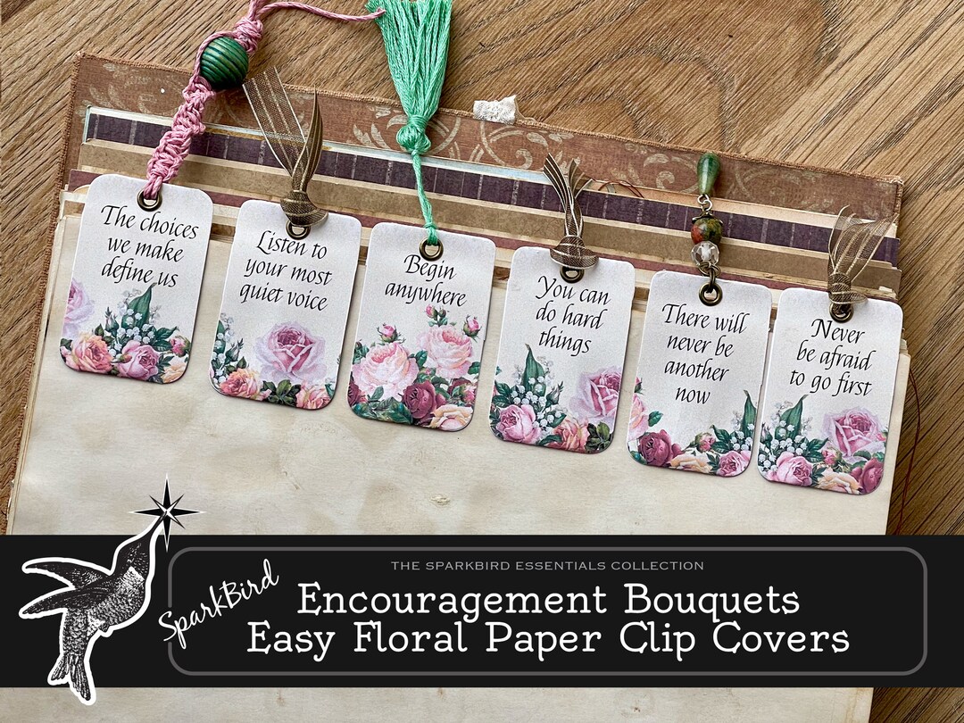 Words of Encouragement, Inspirational Altered Paper Clip Tabs ...