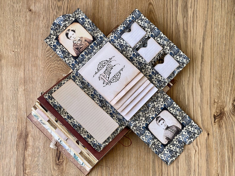 Vintage Photo Album Insert Folio With Flip Out for Junk Journals and ...