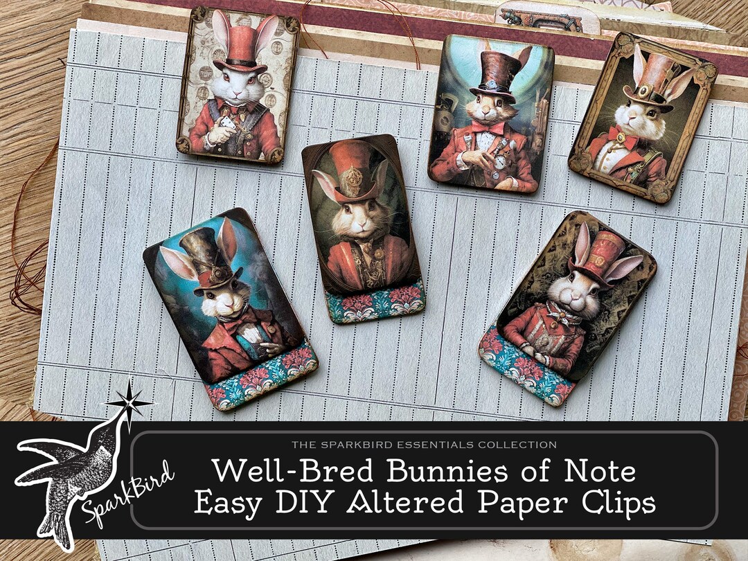 Altered Paper Clips Steampunk Bunnies. Instant Download for Journals ...