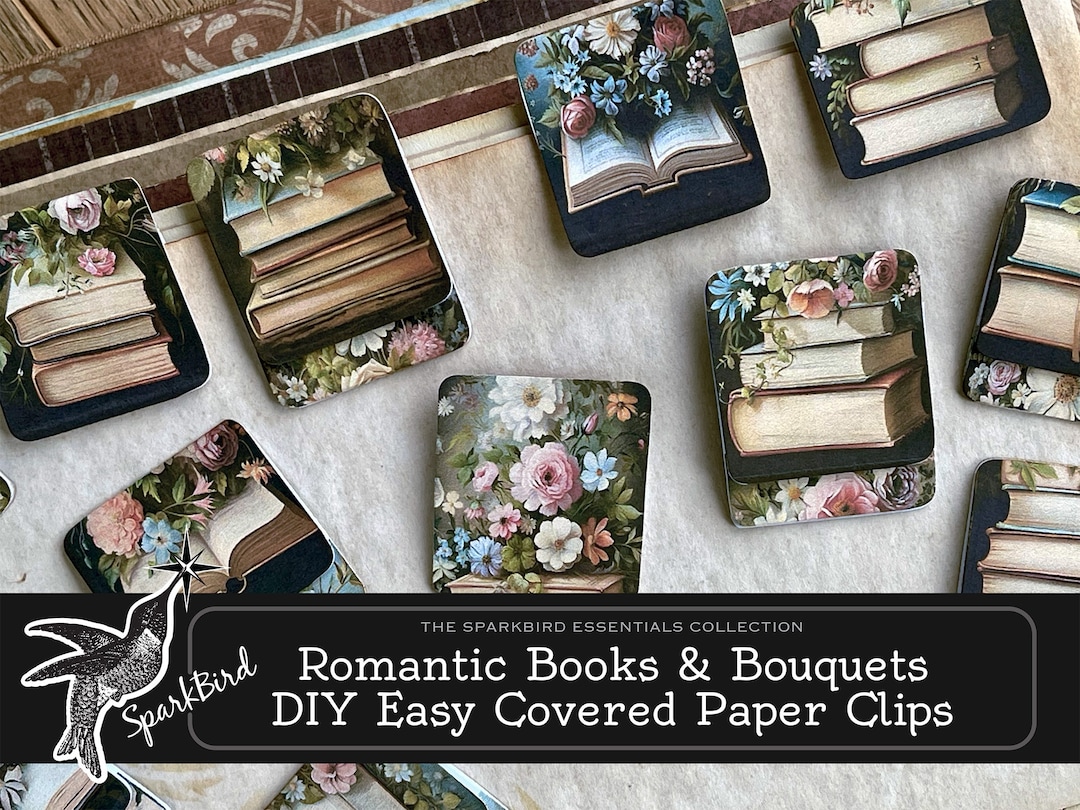 Books and Bouquets Covered Paper Clips and Tabs for People Who Love ...