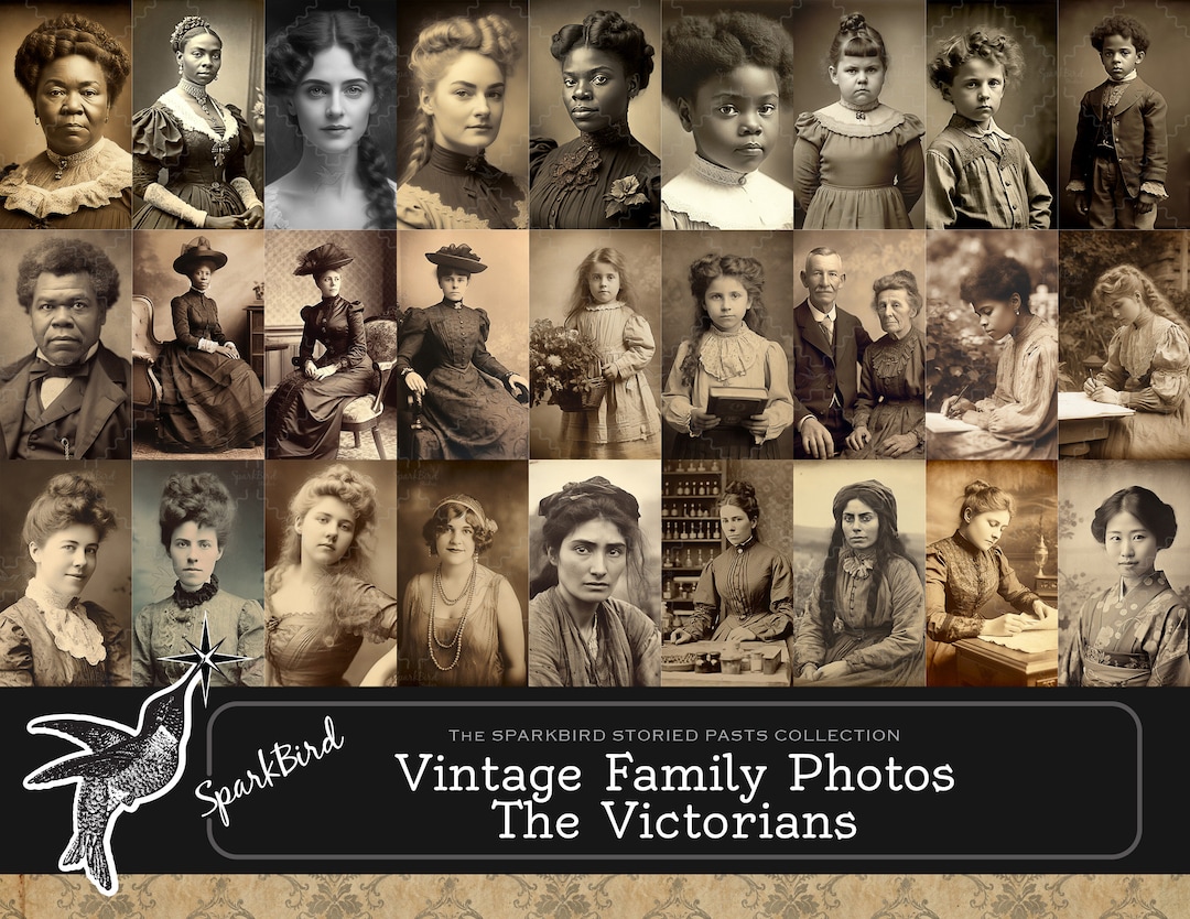 Vintage Sepia Photos of People Including Black and White Women, Men and ...