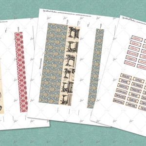 Sewing Theme Covered Paper Clips and Tabs & Removable Tuck Spot ...