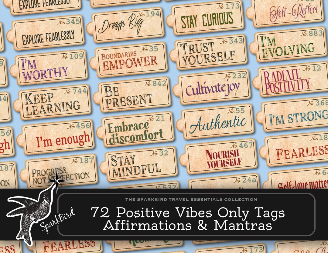Good Vibes and Goals & Affirmation Word Tags That Express Your ...