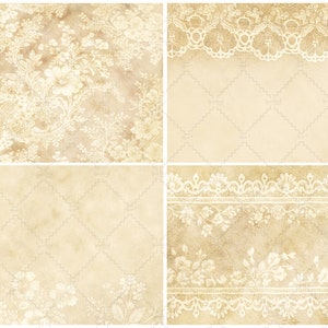 Printable Vintage Tea-stained, Coffee-dyed Backgrounds of Floral and ...