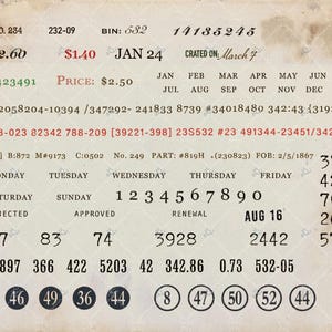 Random Vintage Number Ephemera for Tags, Junk Journals, Collage & Mixed ...