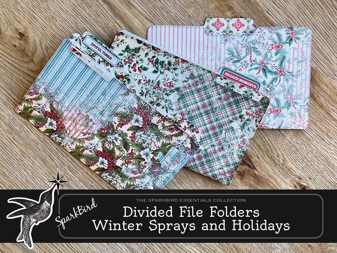 Vintage Winter Floral File Folder Pocket Inserts for Junk Journals ...