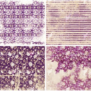 Worn Faded Purple Vintage Digital Papers Journal Page Kit, Printable ...